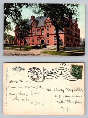 Westfield, MA-Massachusetts, State Normal School Historic Vintage c1908 ...