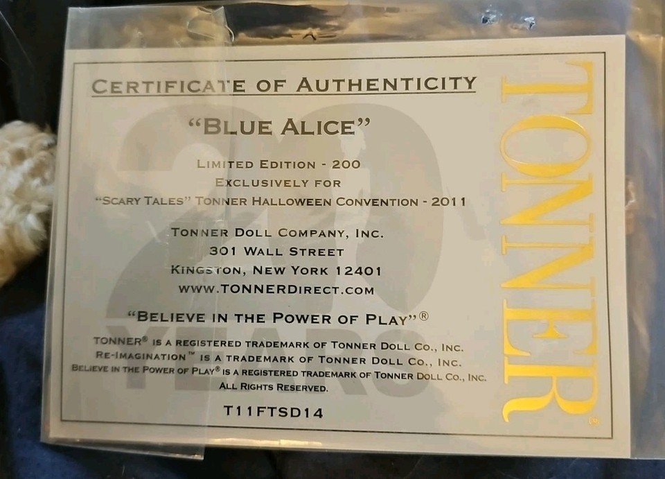 2011 Robert Tonner Re-Imagination "Blue Alice" doll LE200 ...