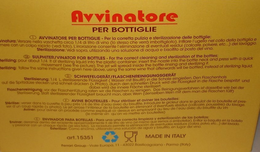 VINATOR WINE BOTTLES STERILIZER RINSER PREPPER ;- BIG BOTTLING SECRET ...