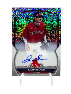 2023 Bowman Chrome Draft Justin Riemer Auto /71 Sparkle Refractor 1st ...