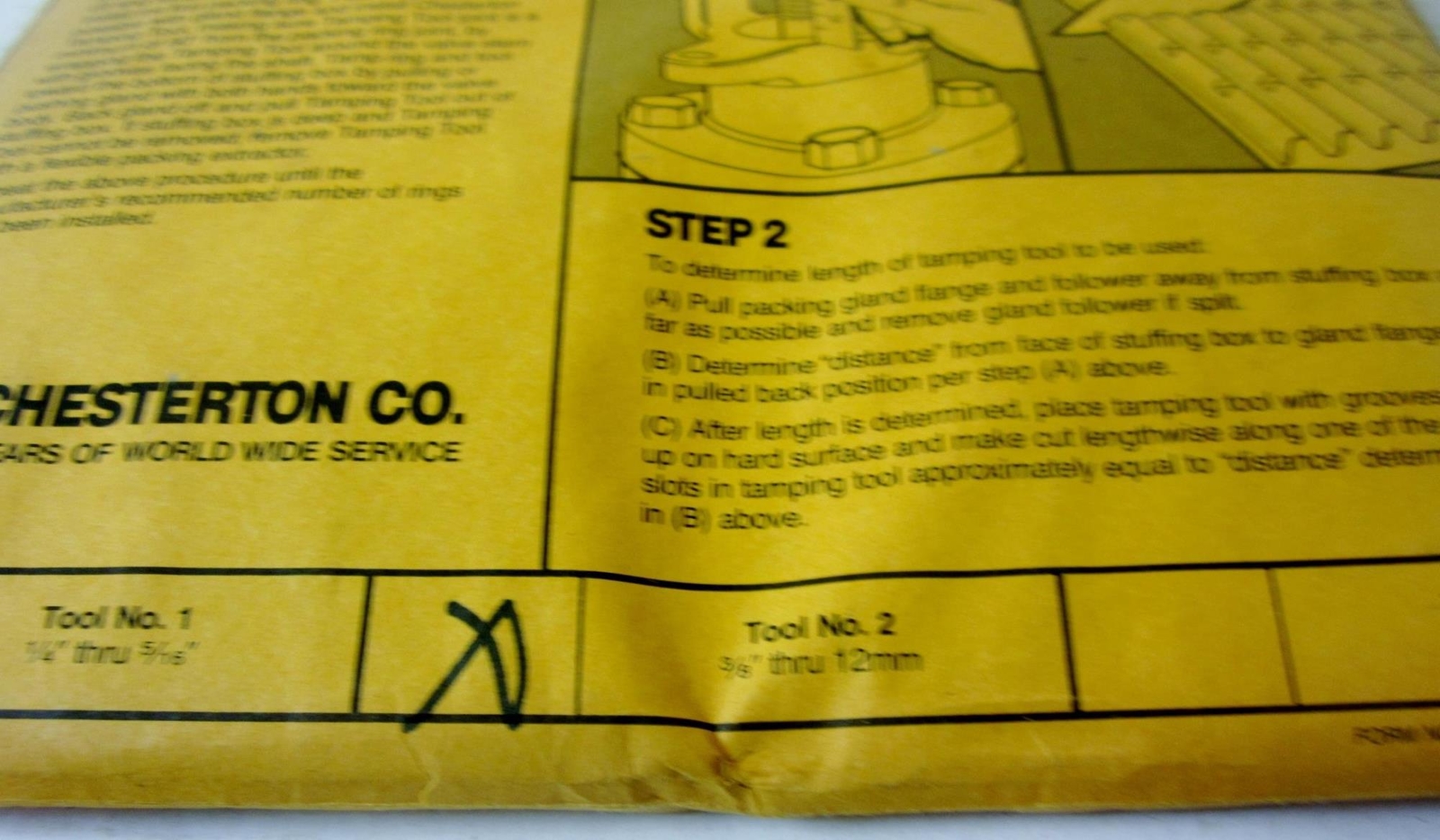 AW CHESTERTON TOOL NO 2 PACKING TAMPING TOOL FOR VALVES, 3/8" THRU 12 ...