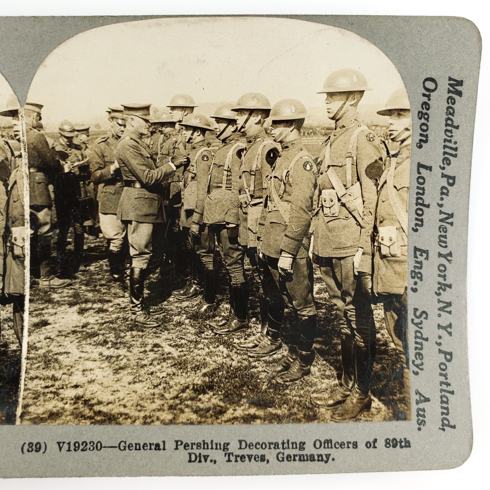 General Pershing 89th Division Stereoview c1918 WW1 Treves Germany ...