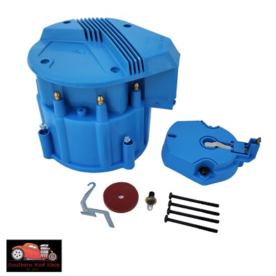 Chevy GM Blue HEI Large Distributor Cap Rotor Kit SBC BBC 305 327 350 ...