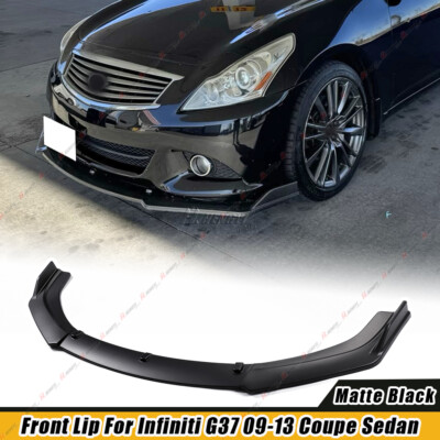 Matte Black For Infiniti G37 09-13 Coupe Sedan Front Bumper Lip Body ...
