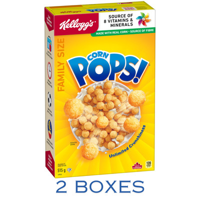Kellogg's Corn Pops Cereal - 2 Boxes, 515g (18.2oz) Each, Imported from ...