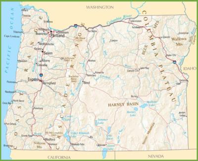 OREGON STATE ROAD MAP GLOSSY POSTER PICTURE PHOTO PRINT city highway ...