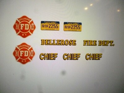 Bellerose New York Fire Dept Vehicle Decals 1:24 Custom | eBay