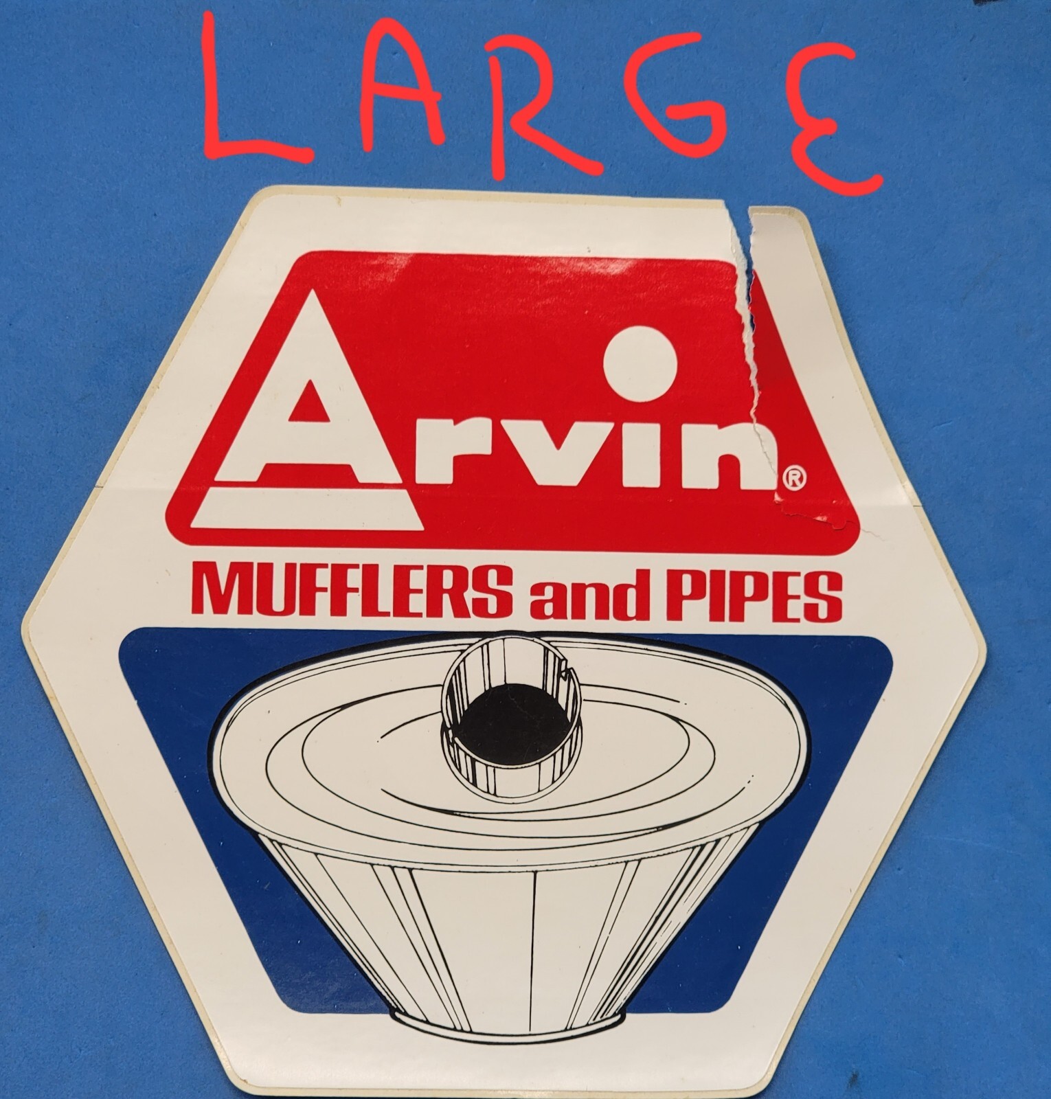 VINTAGE ARVIN MUFFLERS AND PIPES DECAL/STICKER ( HAS A RIP) STILL ...