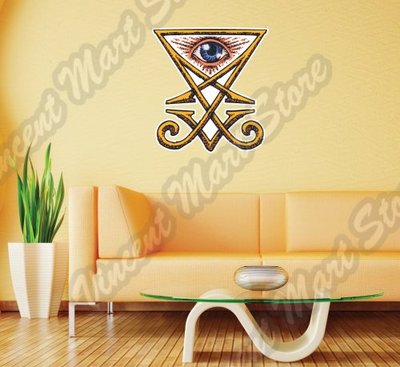 Sigil Lucifer Satan Devil Eye Providence Wall Sticker Room Interior ...