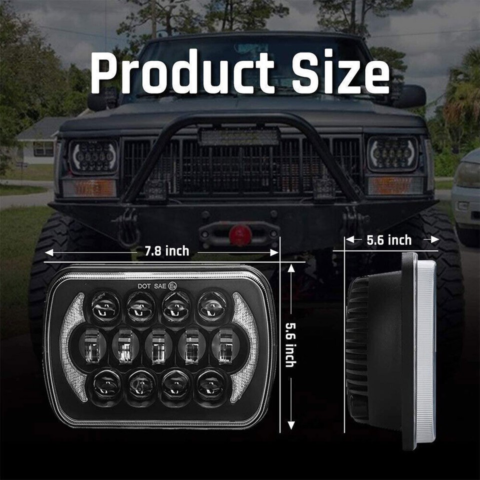 Newest 130W 7x6'' Rectangle LED Headlight for Ford E-100 E-150 E-250 E ...