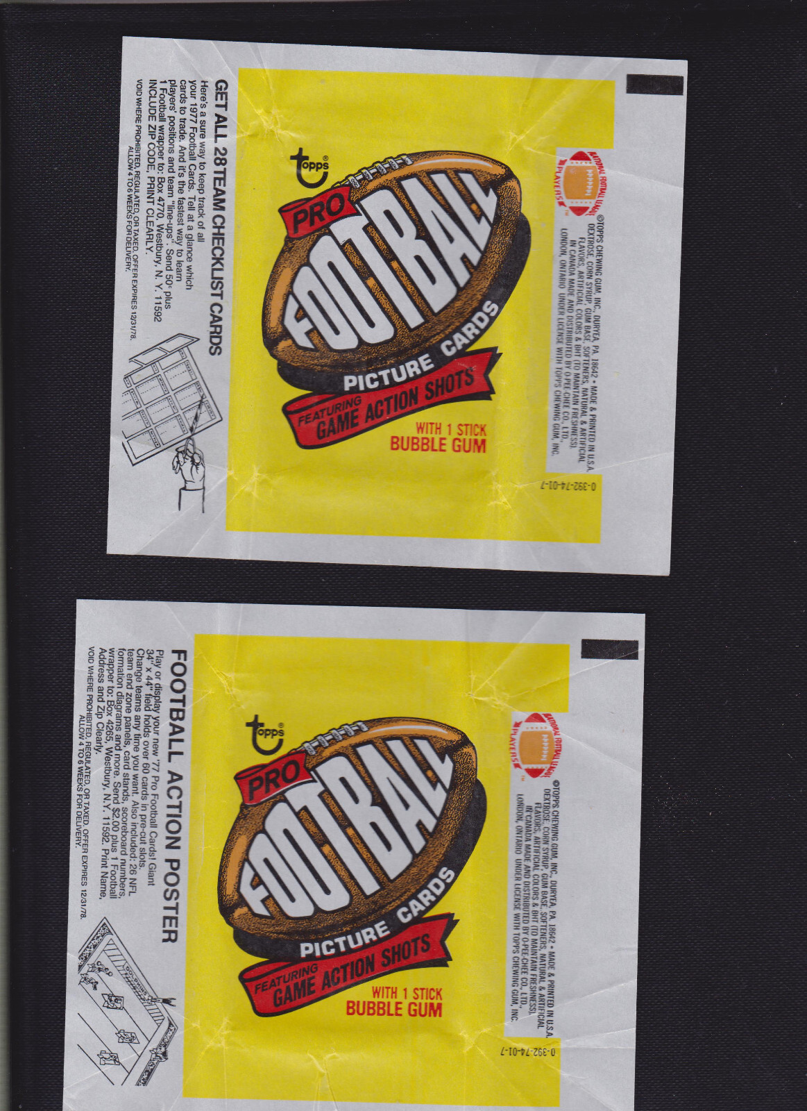 1977 TOPPS FOOTBALL WRAPPER Lot 0f 3 Different in Excellent Shape | eBay