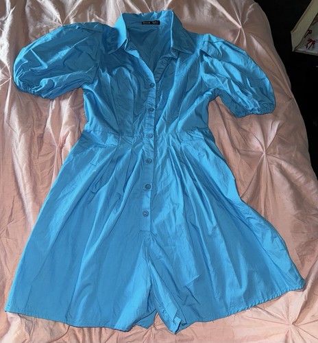 Blue SHEIN Size Small Women’s Button Up Short Romper | eBay