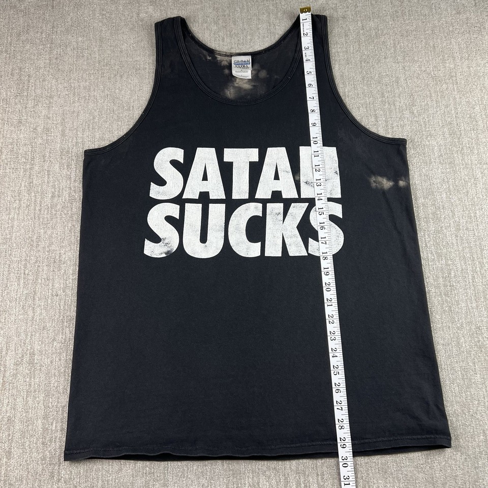 Vintage 90s Satan Sucks Tank Top Sleeveless Shirt Men’s Large Jesus ...