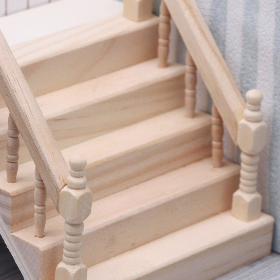 Mini Doll House Scene Staircase Model for Dolls 1 12 Scale Doll House ...