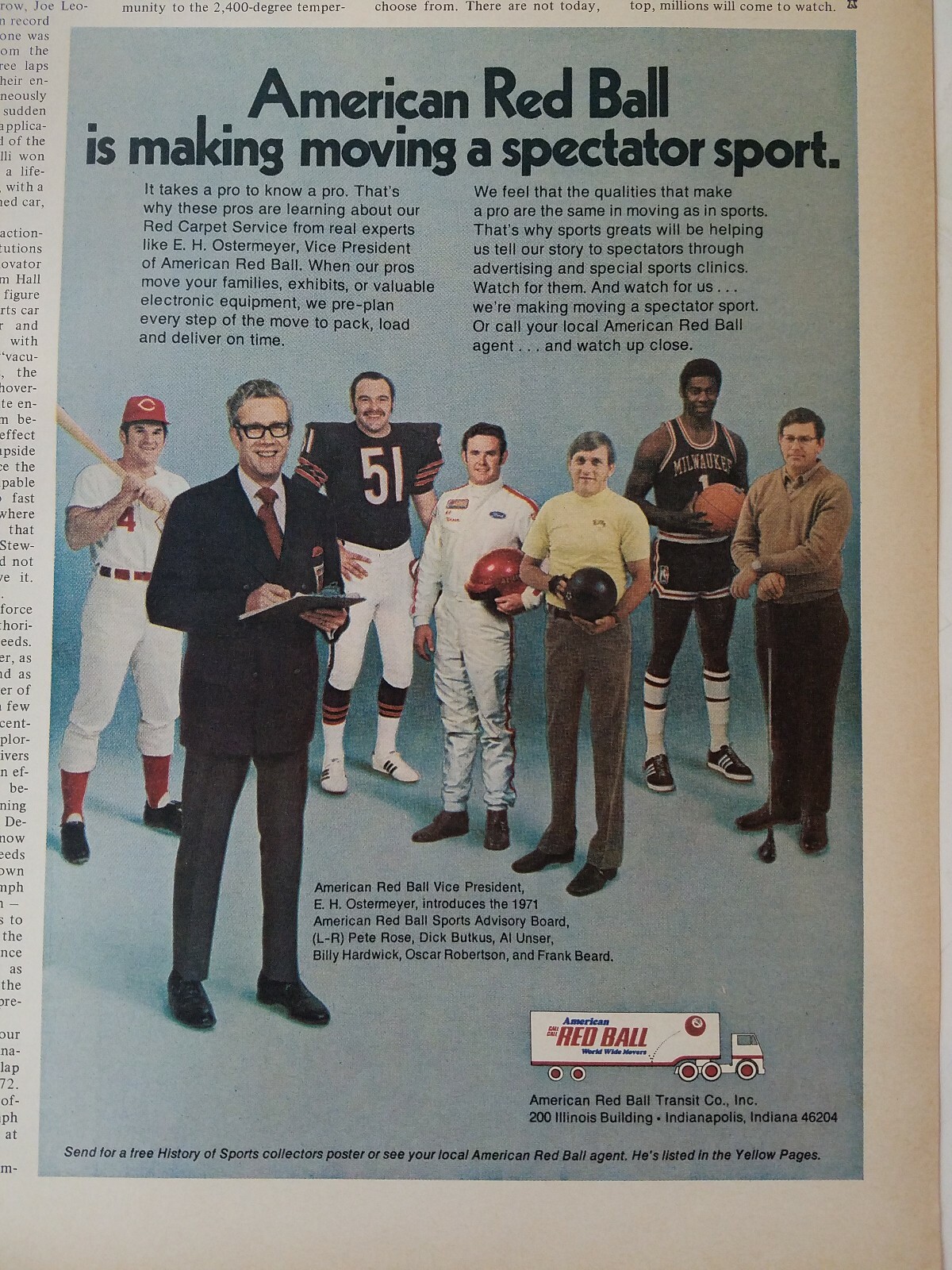 1971 American Red Ball Transit Co Pete Rose Dick Butkus athletes ad | eBay