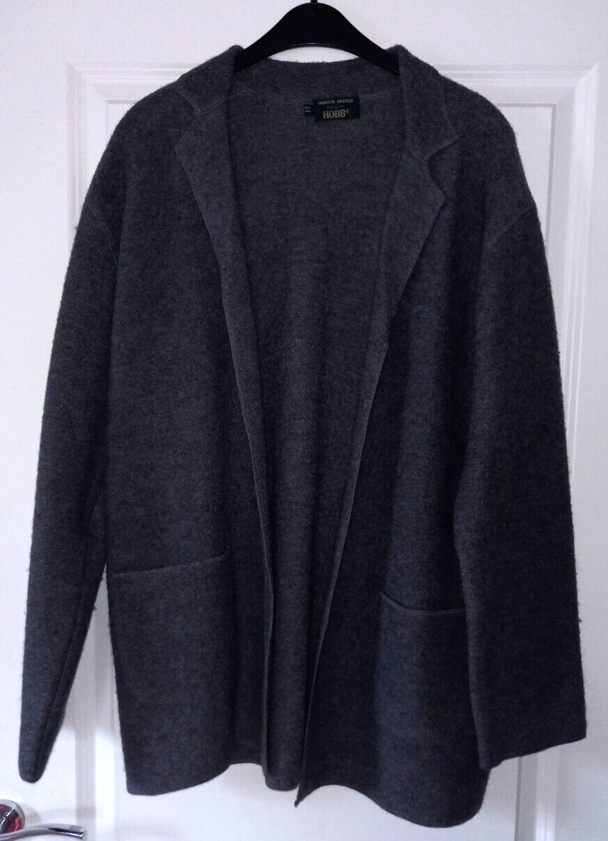 Marilyn Anselm For Hobbs 100% Merino Wool Grey Jacket… - Gem