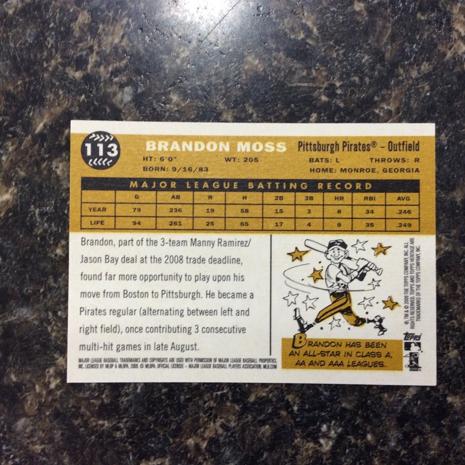 2009 Topps Heritage #113 Brandon Moss Pittsburgh Pirates | eBay