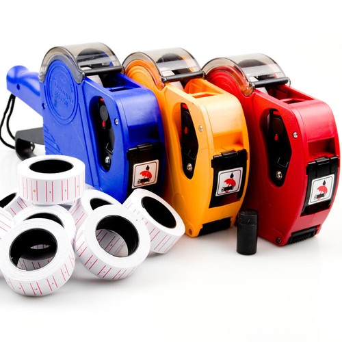 New Price Tag Gun Pricing Labeller +11 Label Rolls Sticker Spare Ink ...