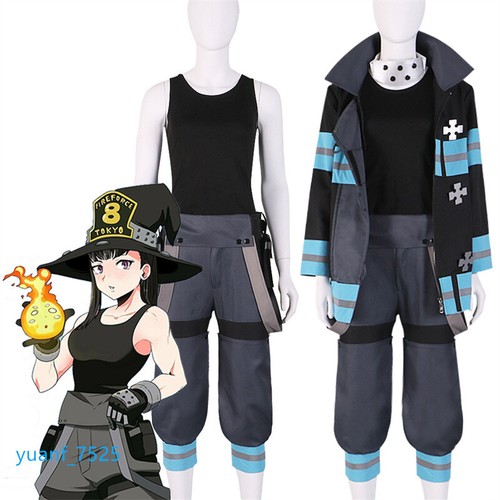 Anime Fire Force Cosplay Costume Outfit Fire Brigade Uniform Training ...