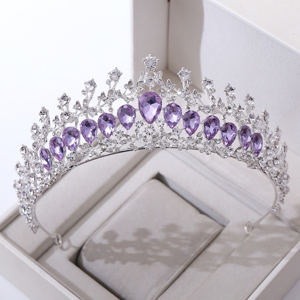Light Purple Crystal Queen Princess Wedding Tiara Crown 11 Styles For ...