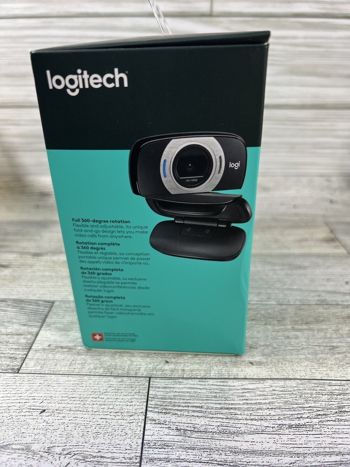 Webcam USB Portable 360 Rotating 720p Video AutoFocus Mic Logitech C525 ...