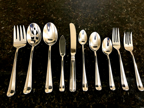 Pfaltzgraff COURTLAND Stainless Glossy Center Ridge Flatware PICK YOUR ...