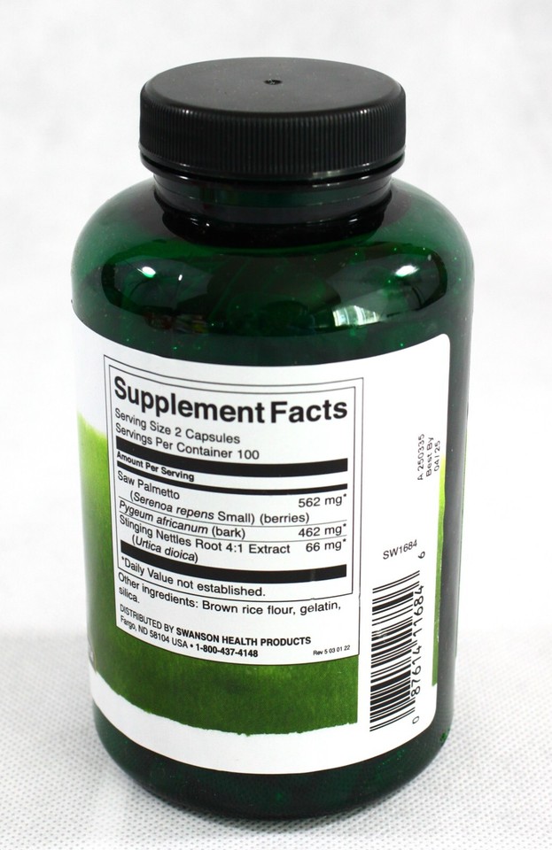 Swanson Herbal Prostate Complex 200 Capsules New Free Shipping Exp: 01/ ...