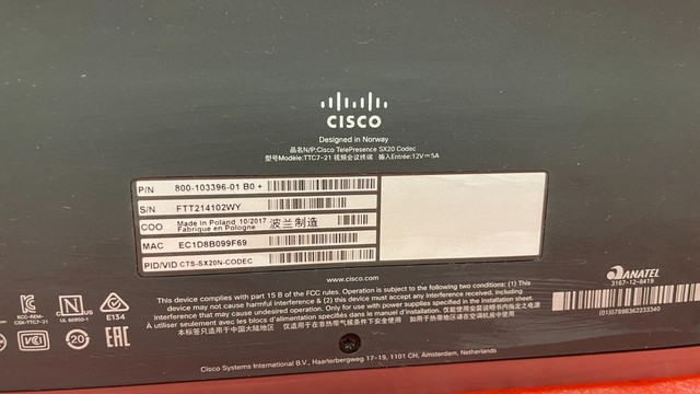 Cisco Telepresence Sx20 Codec-2x Precision 60 Cameras-10" Touchscreen ...