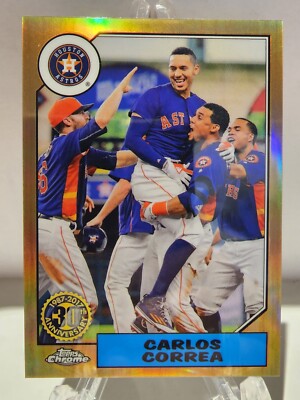 2017 Carlos Correa Gold Holo Insert Topps Chrome 87' #87T-10 Houston ...