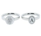 QVC Steel by Design Stainless Steel Set of 2 Crystal Initial Letter ...