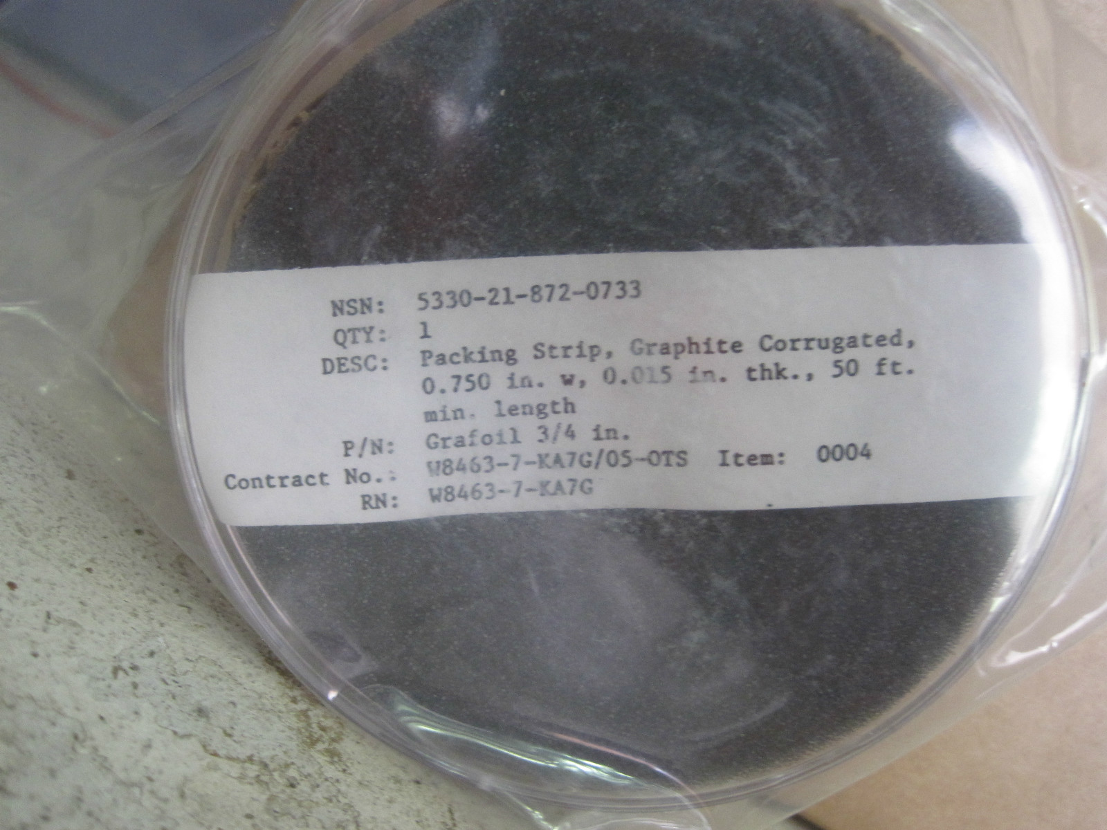 John Crane Grafoil 3/4 in Packing Strip , Graphite Corrugated New ...