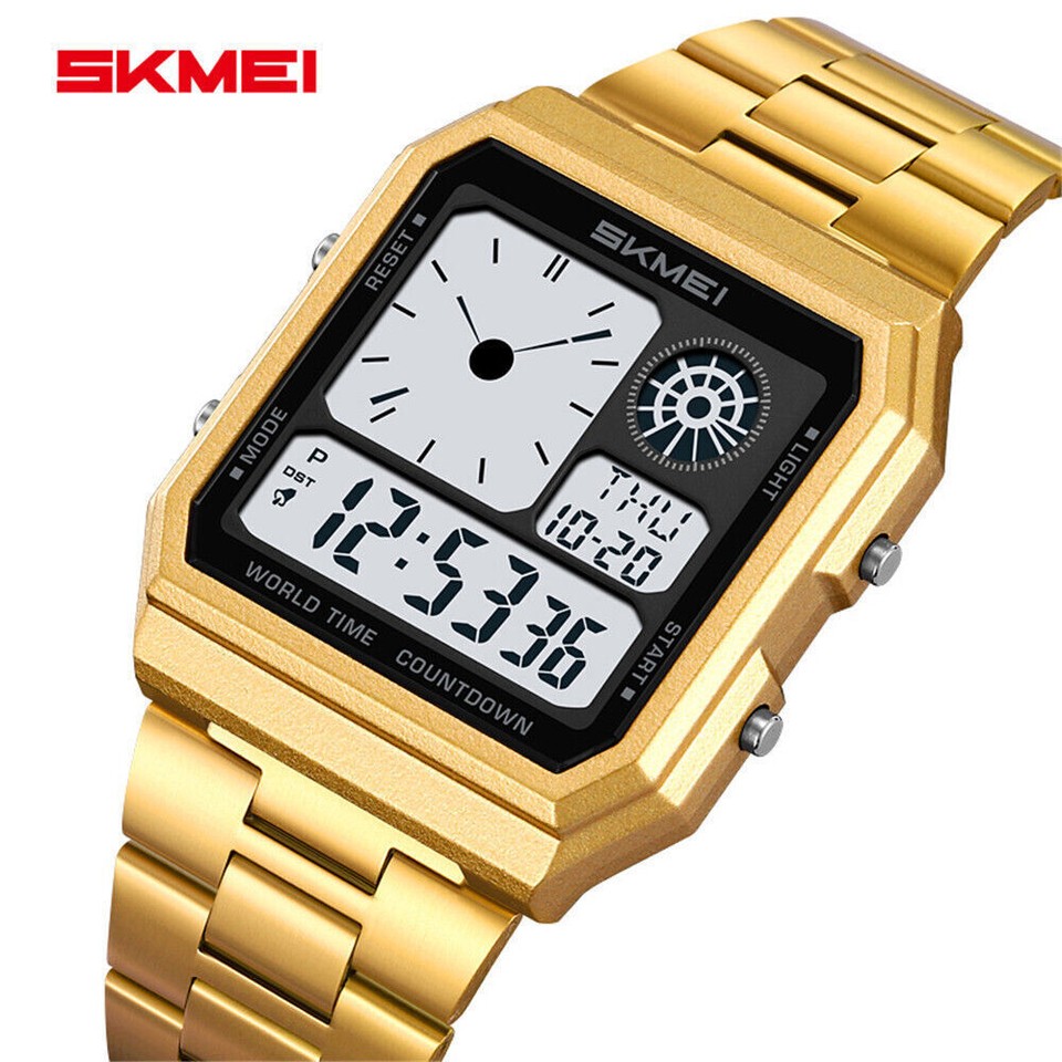 SKMEI Men Digital Watch Sport Watch Fashion Square Steel Watches Male ...