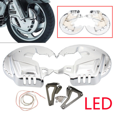 Chrome Brake Rotor Covers w/LED Ring Of Fire For Honda Goldwing GL1800 ...