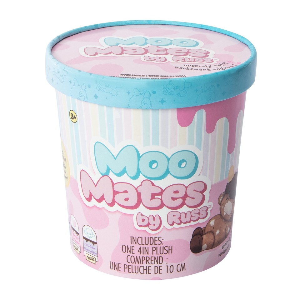Moo Mates By Russ -Cookies & Cream Cory- 4" Mini Highland Cow Plush ...