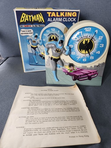 Working 1974 Batman & Robin Janex Talking Alarm Clock W/box. Jumpin ...