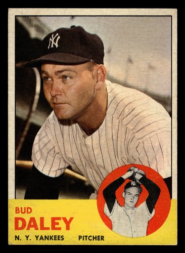 1963 Topps Bud Daley #38 New York Yankees HIGH GRADE NO CREASES BEAUTY ...