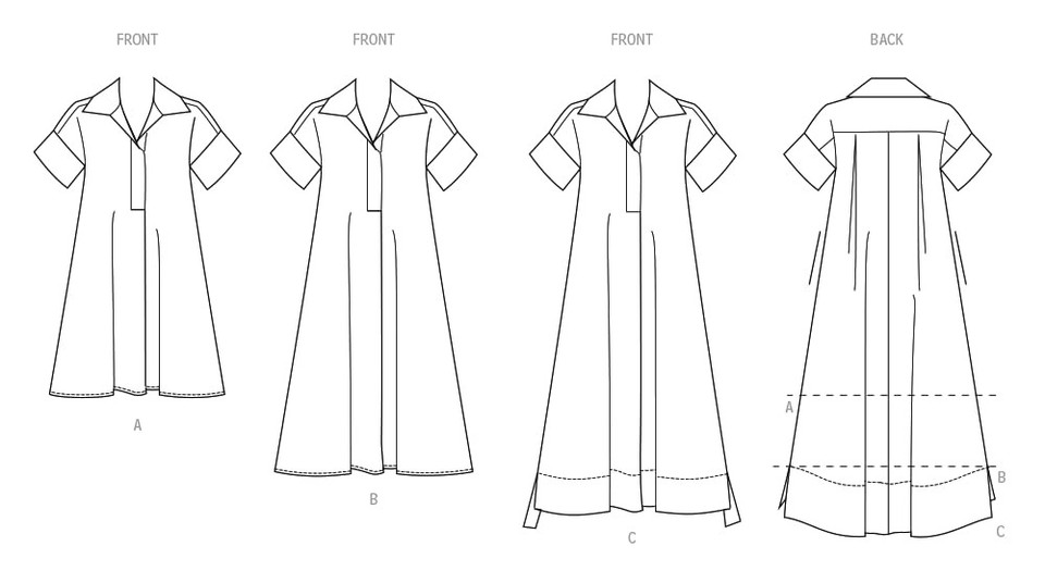 SS3130U5 Misses' Loose-Fitting Pullover Collared Dress Sewing Pattern Packet,... | eBay UK