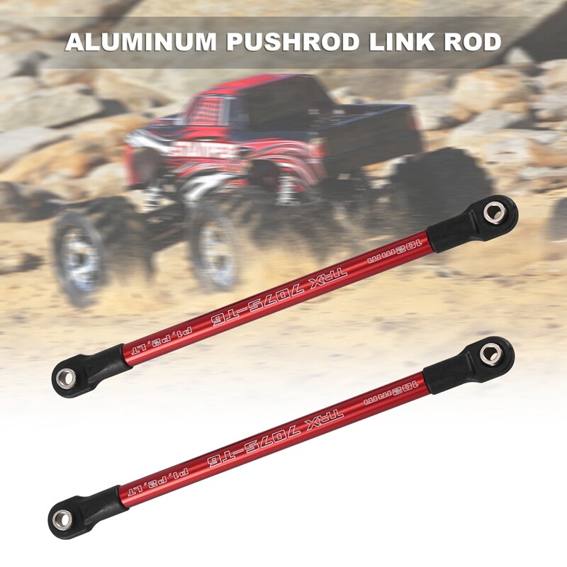 2Pcs Aluminum Pushrod Link Rod 5318X 5318 Red-Anodized for 1/10 E-Revo ...