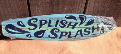 Green Splish Splash Mini Novelty Beach Surf Board Sign 17" x 4.5" | eBay