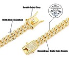 8MM Gold Plated CZ Cuban Link Chain Hip Hop Iced CZ Out Cuban Necklace ...