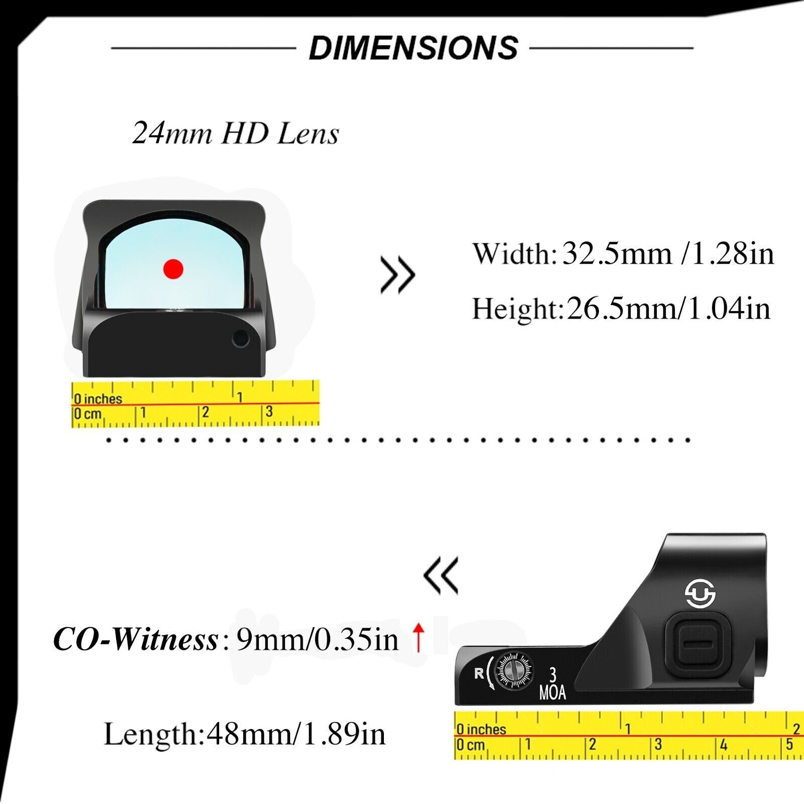 3 MOA Red Dot Sight Tele scope OWL for Beretta 92 98 FS M9 A1 Doctor ...