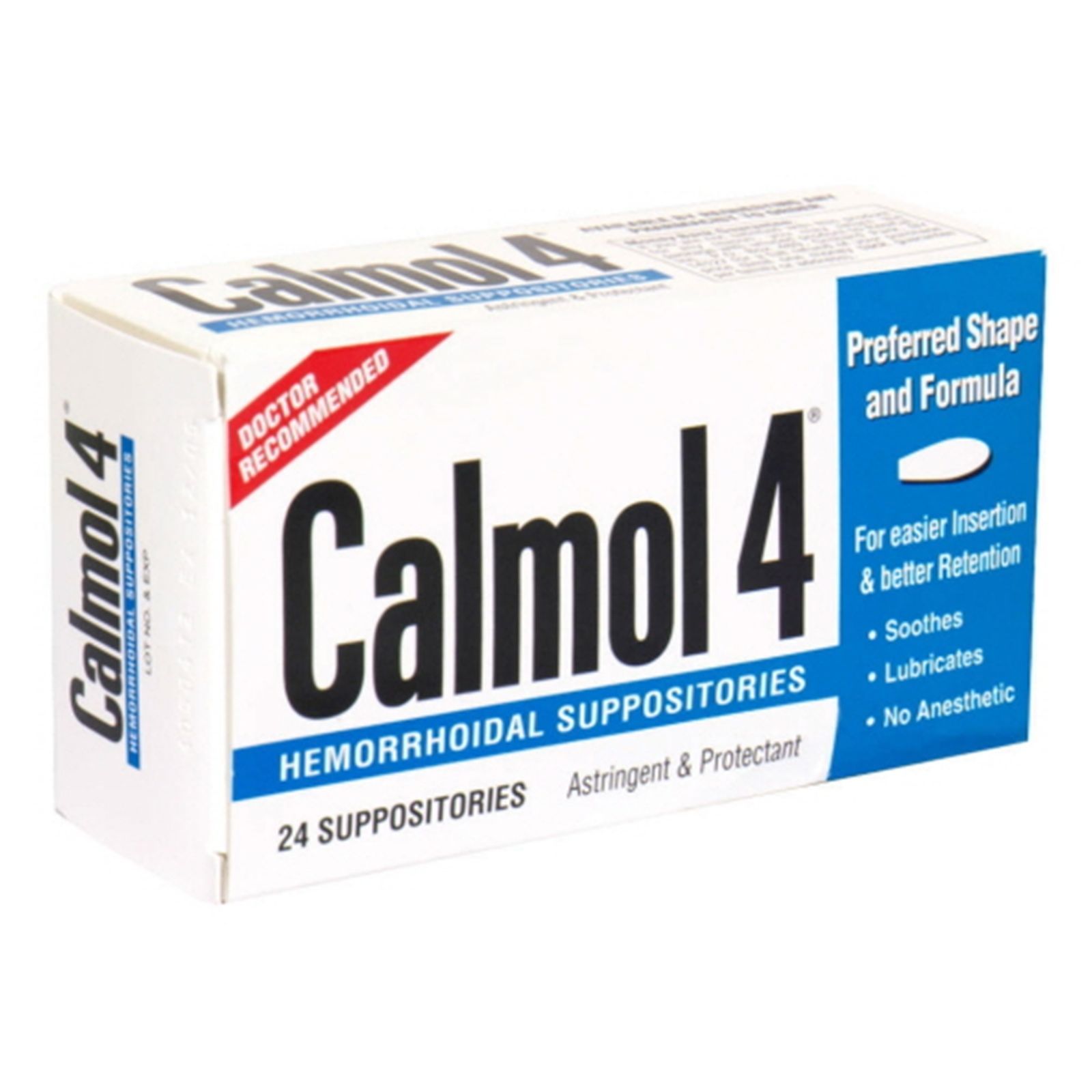 Calmol 4 Hemorrhoidal Suppositories Boxes of 12 OR 24 Ct Resical Pharma ...