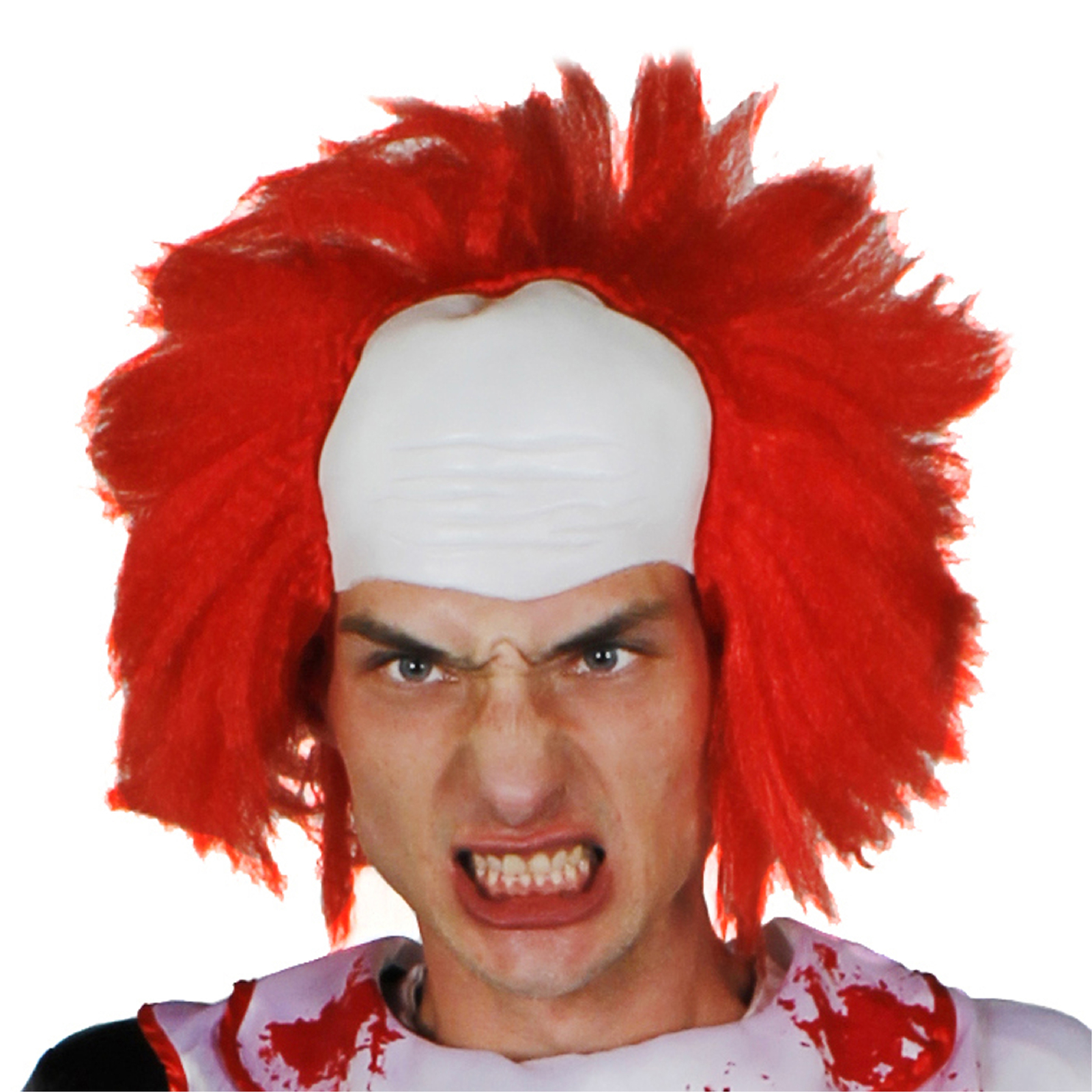 RED MEN'S KILLER CLOWN WIG ADULTS HALLOWEEN FANCY DRESS HORROR CIRCUS ...