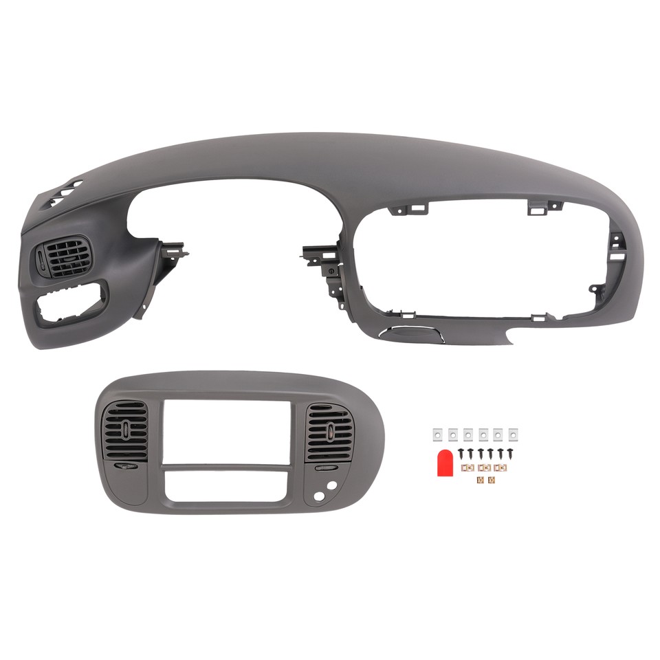 Dash Pad Bezel + Center Dash Radio Bezel W/Air Vent Gray For 97-03 Ford ...