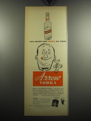 1957 Arrow Vodka Ad - You never had vodka so good | eBay