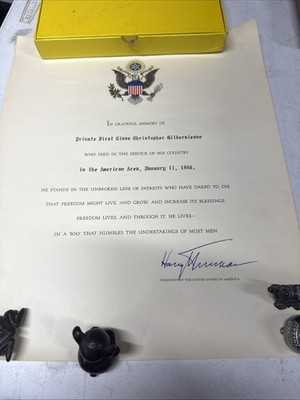 World War II death letter President Truman Signed Military Letter ...