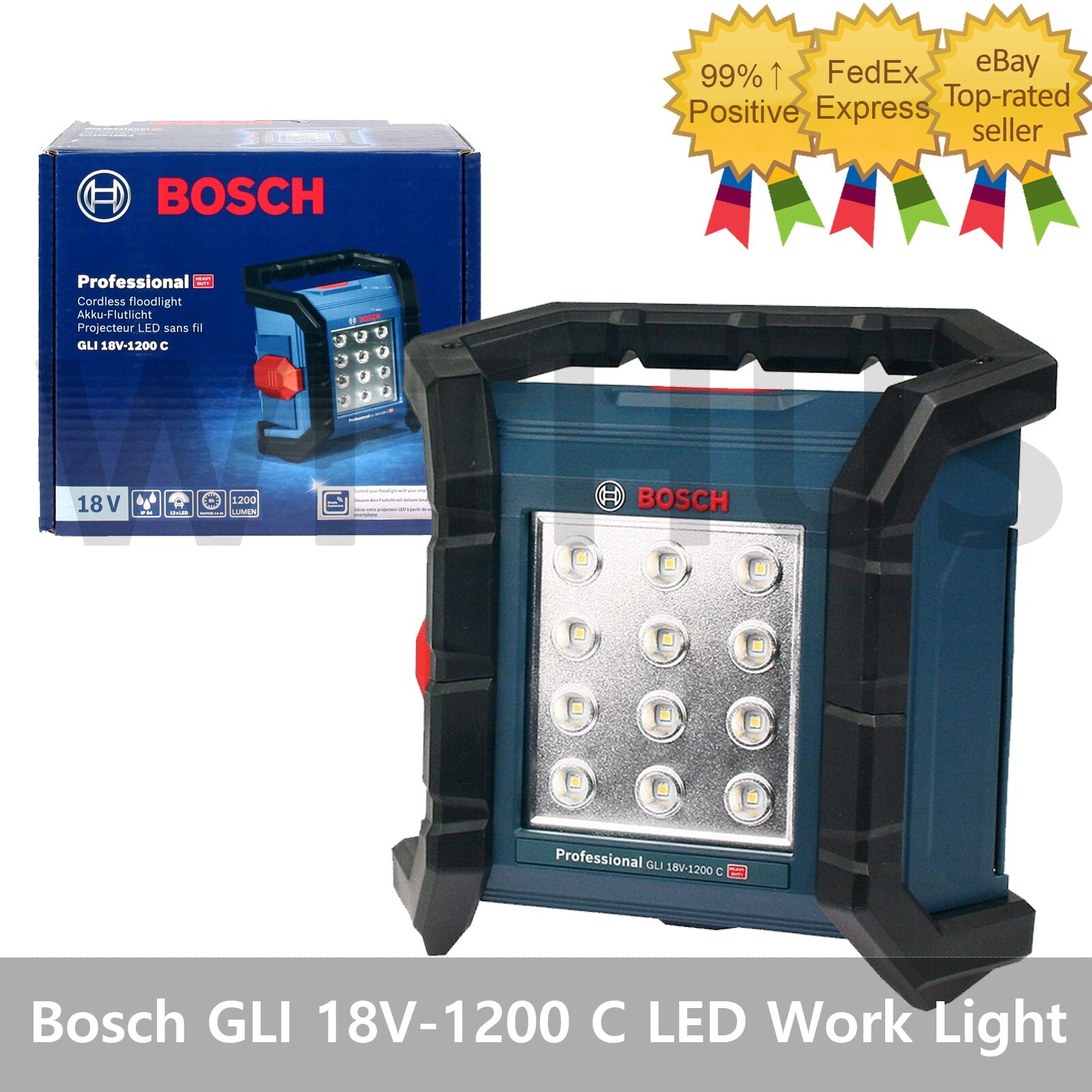Bosch GLI 18V-1200 C Professional Cordless LED Work Light Body Only ...