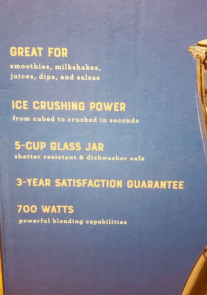 Oster Classic 10 Speed 5 Cup Glass Jar 700 Watts Blender w/ Ice ...