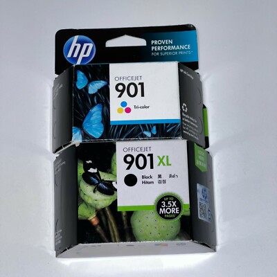 HP 901 Tri-Color 901 XL Black Ink Cartridge Officejet J NOS Exp 2015 | eBay