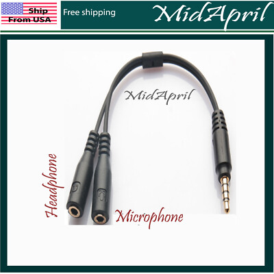 Headset Adapter For Headsets With Separate Headphone Microphone Plugs 3 ...